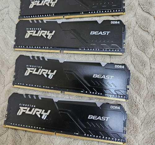 Оперативная память DDR4 Kingston Fury Beast 4x8 gb