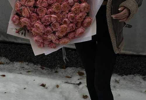 Пионовидные кустовые розы букеты цветы доставка