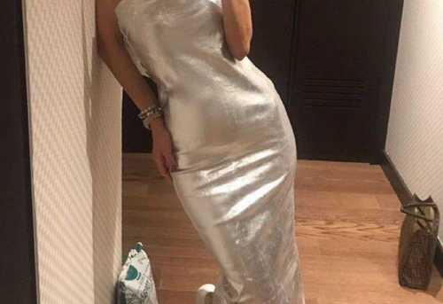 Серебряное платье новое zara barbie mugler