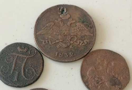 5 старинных царских медных монет