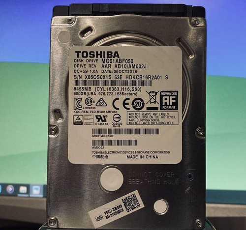 Жесткий диск форм-фактора 2.5" Toshiba/ 500 GB