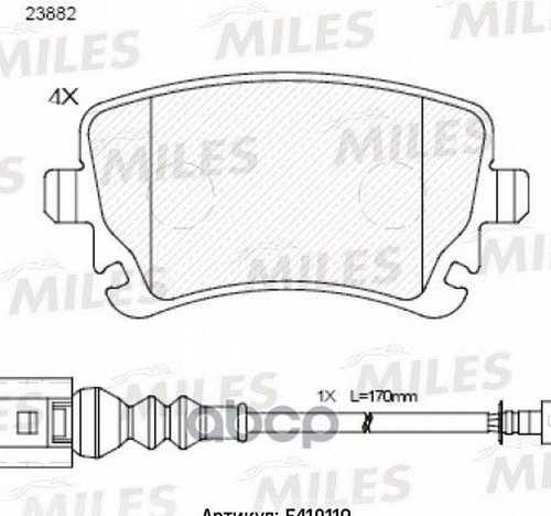 Колодки тормозные дисковые зад Miles 95