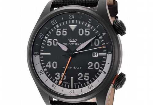 Чёрные Швейцарские Часы Glycine Airpilot Мужские