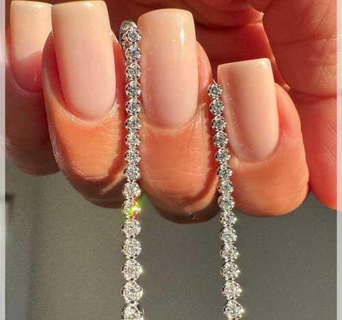 Серьги дорожки с бриллиантами