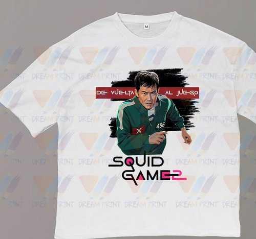 Футболка Игра в кальмара вперед 456. Squid Game 2