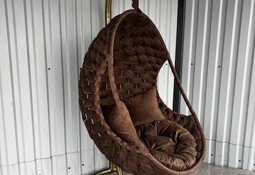 Подвесное кресло кокон с подушкой велюр