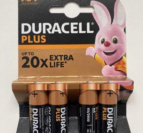 Батарейки Duracell Plus Extra Life LR6 (AA), 4 шт