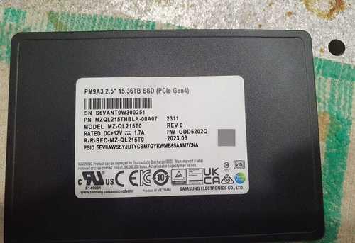 SSD Samsung PM9A3 (mzql215thbla-00A07), 15.36Tb