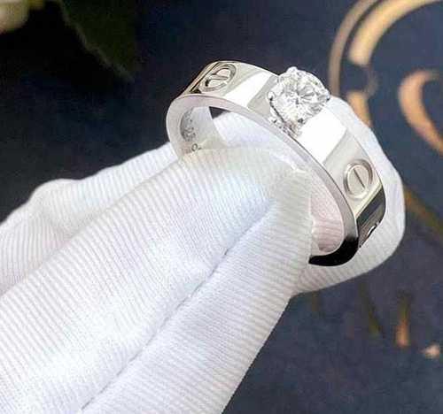 Cartier Love Solitaire кольцо, белое золото