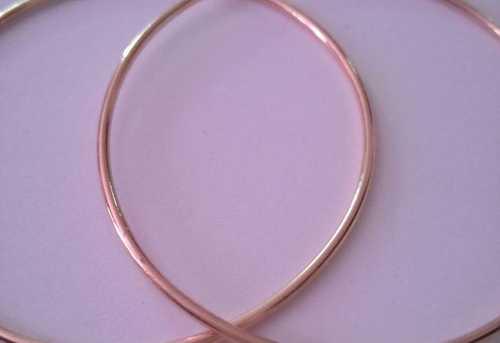 Золотые серьги кольца "Конго". Диаметр 7 см