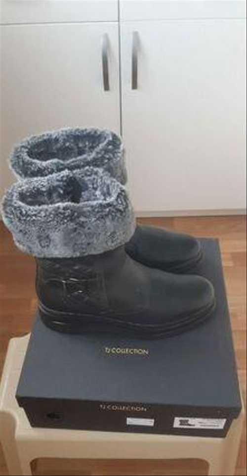 Сапоги женские зимние кожаные "TJ Collection"