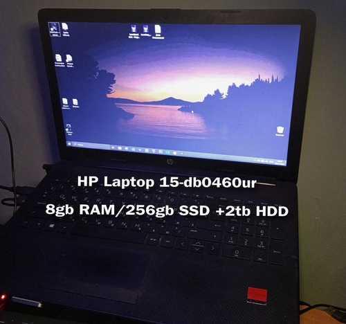 15.6" HP 15-db0460ur, A9, RAM 8ГБ, 256 ГБ, Radeon 530 2 ГБ