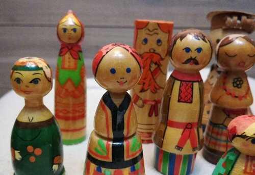 Игрушки, статуэтки, куклы дерево 80ые гг