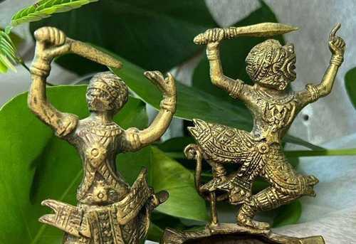 Статуэтка пепельница Индия Божество бронза латунь