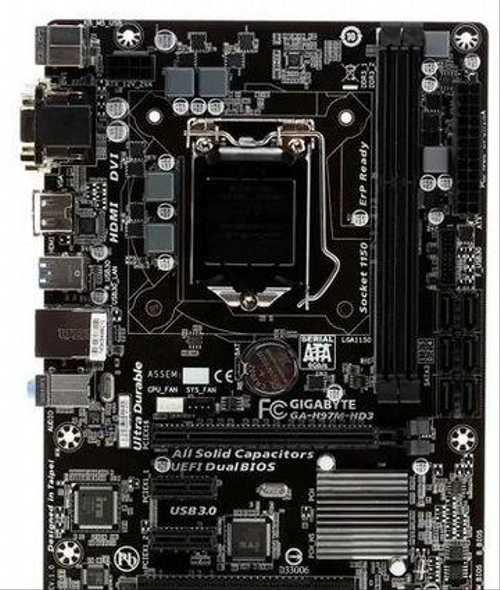 Материнская плата Gigabyte LGA1150 GA-H97m-hd3 LGA