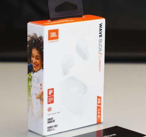 Наушники TWS Bluetooth JBL Wave Buds / White