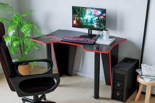 Компьютерный стол кл №9.1 черный/красный
