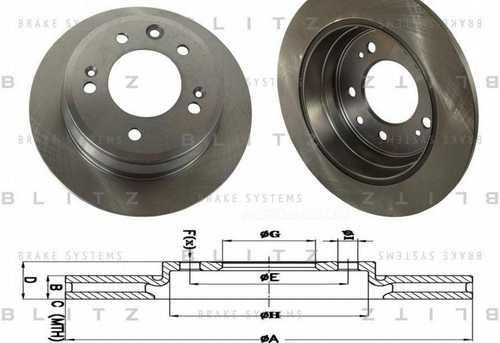Blitz BS0288 Диск тормозной зад прав/лев перед
