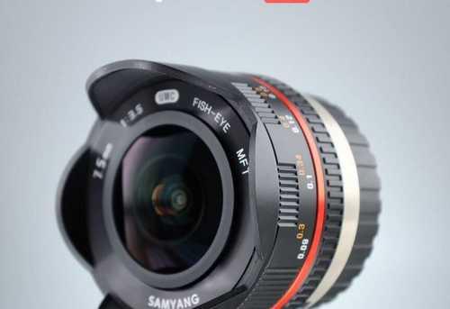 Samyang 7.5mm F3.5 ED AS UMC Fish-eye MFT