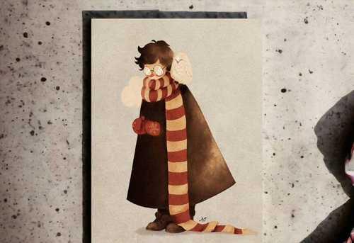 Картина на холсте Гарри поттер шарфом Harry Potter