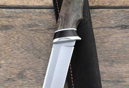 Нож Вепрь Х12мф с никелем рукоять черный граб кар