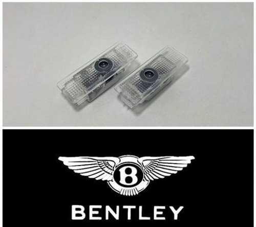 Проекция подсветка в двери Bentley Бентли