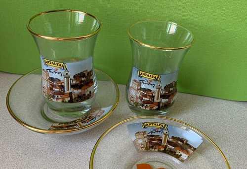 Турецкие стаканы для чая и кофейный набор