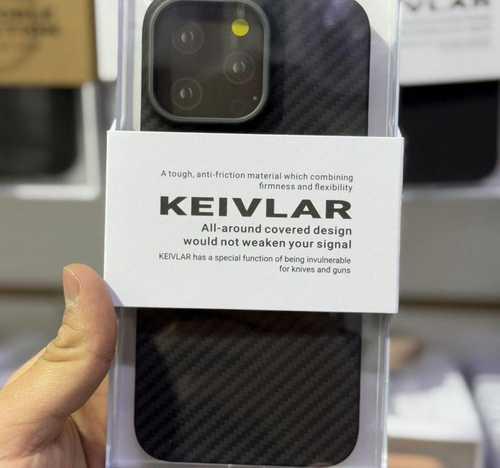 Чехол Kevlar на iPhone 16 Pro Max Kzdoo карбон