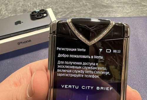 Vertu Constellation T нержавеющая сталь черная кожа аллигатора, 16 ГБ