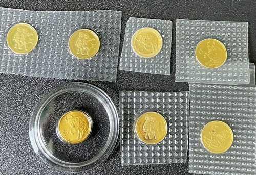 Золотые монеты знаки зодиака