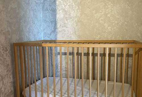 Детская кровать IKEA с матрасом для новорожденных
