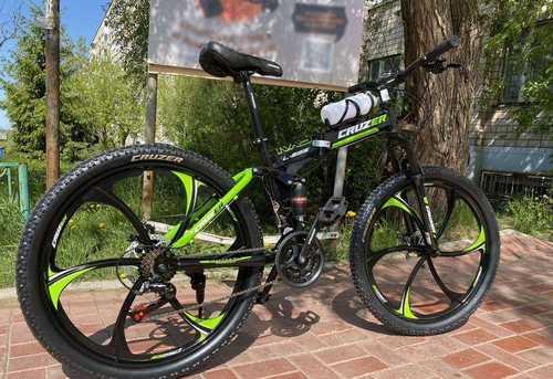 Горный велосипед с литыми черно-зеленый
