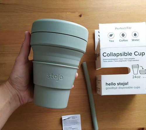 Стакан складной силиконовый Stojo Titan Sage, 24 o