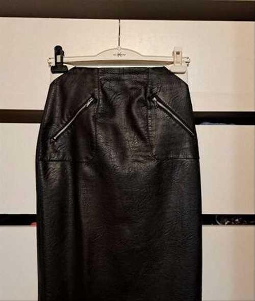 Юбка кожаная zara 44