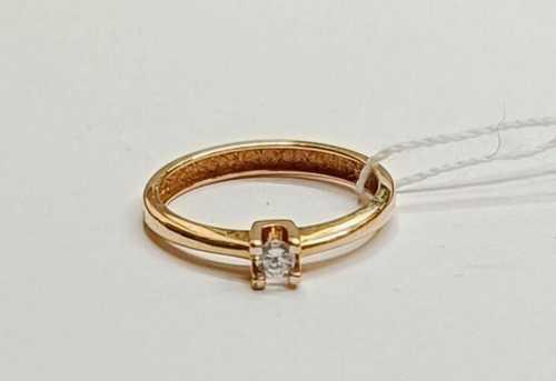 Золотое кольцо с фианитом 16