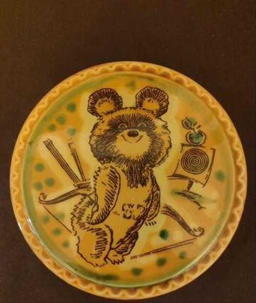 Олимпийский мишка 1980, тарелка настенная