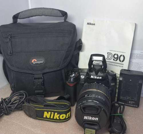 Nikon D90(18-200mm)  32гб Сумка Ремень З/устр. 