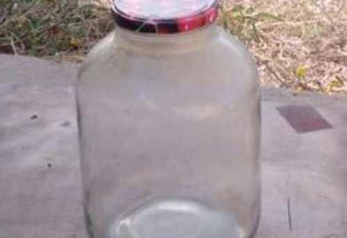 Бутыль стеклянный 5 литров с металлической крышкой