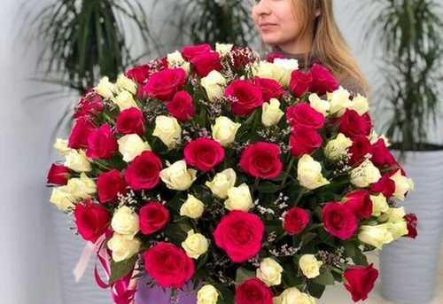 Букеты роз 5, 9, 15, 25, 51 шт цветы с доставкой