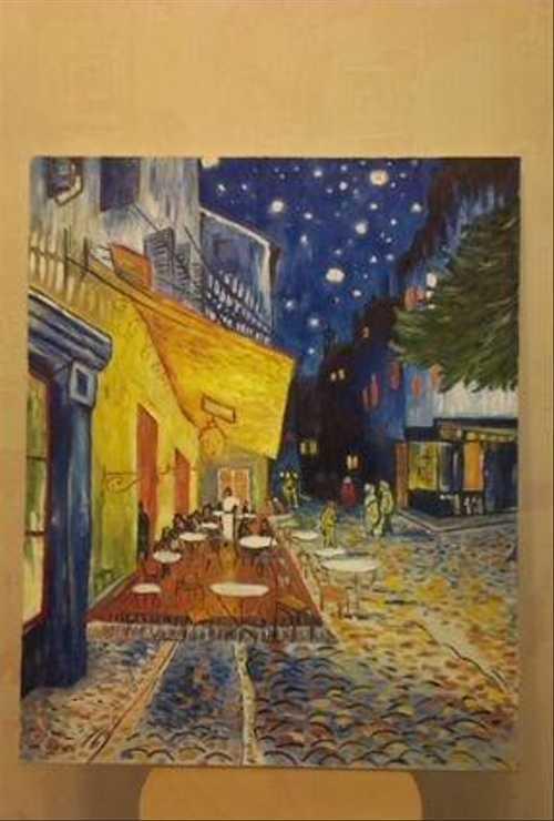 Картина "Ночная терраса кафе" Ван Гог масло, холст