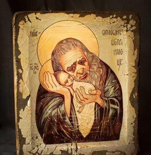 Икона деревянная "св. Симеон Богоприимец"