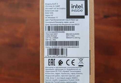 Huawei matebook 14 klvf-X 16/512 запечатан