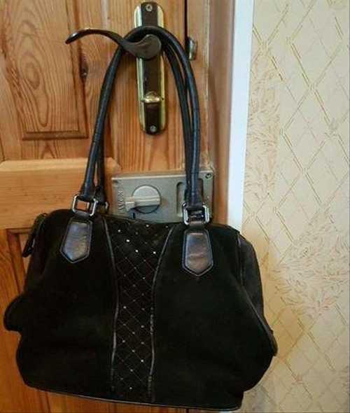 Кожно-замшевая женская сумка
