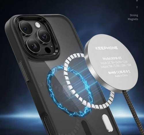 Чехол с магсейф для Айфон 16 Про Макс keephone Armor Grip ударопрочный с мелаллической рамкой