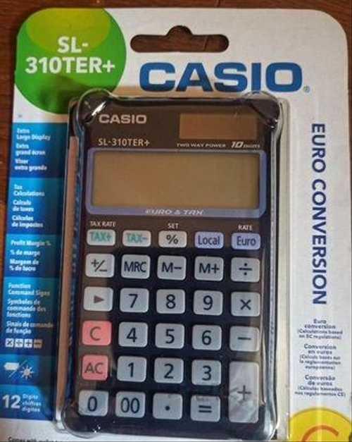Калькулятор casio SL-310TER+ кнопка Euro