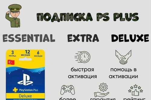 Подписка PS Plus, EA Play 1/3/12 мес