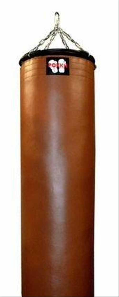 Боксерский мешок кожаный Рокки 150x35 коричневый