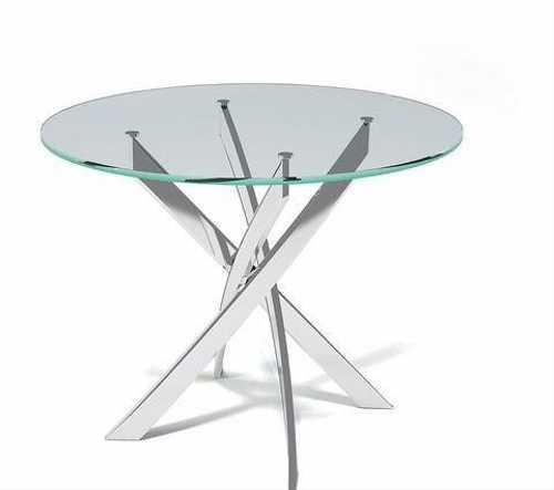 Обеденный стол kenner R1000 хром/стекло прозрачное