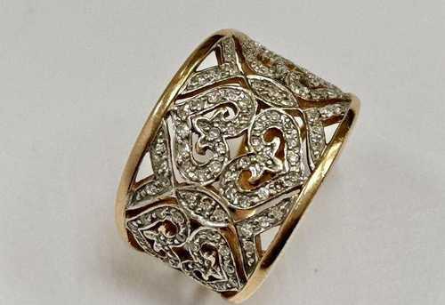 Кольцо золотое с бриллиантами Р. 15.5(L14)