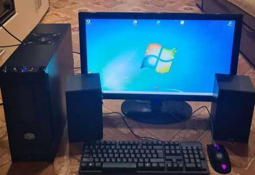 Пк в сборе: Core i3, 8 гб, SSD+HDD, 27 дюймов